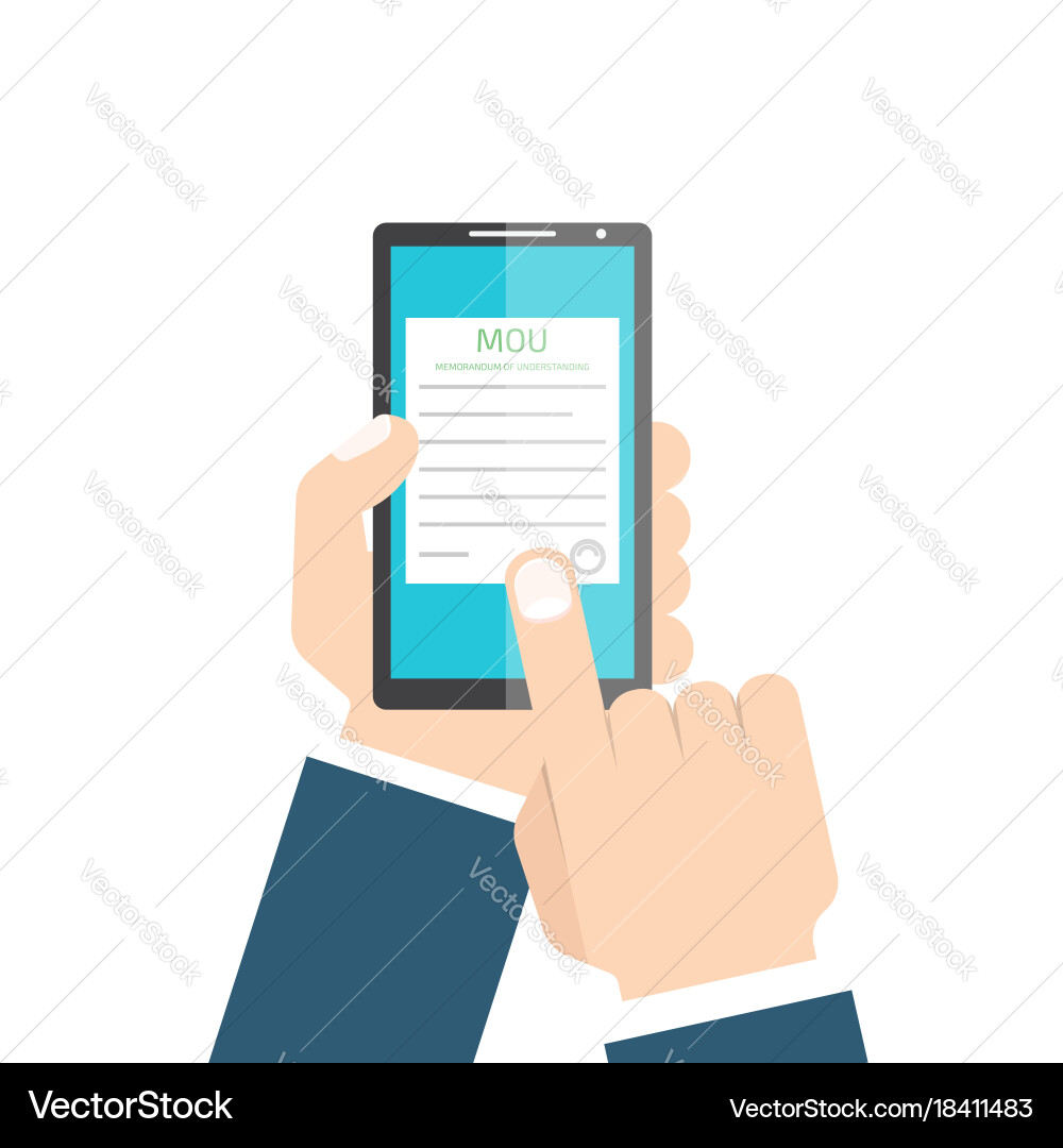 Memorandum of understanding mou Royalty Free Vector Image
