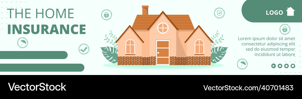 Property insurance banner template flat design Vector Image
