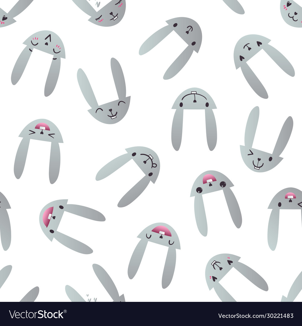 Rabbit seamless pattern-15 Royalty Free Vector Image