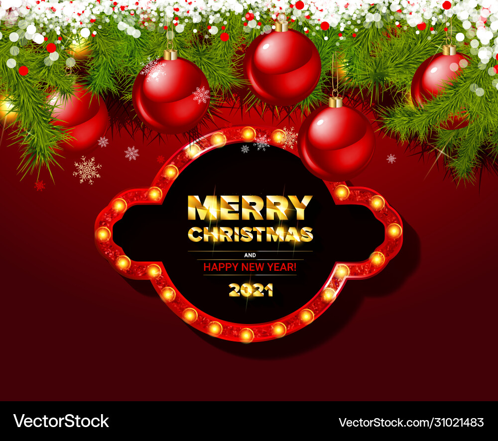 Red greeting card with christmas Royalty Free Vector Image