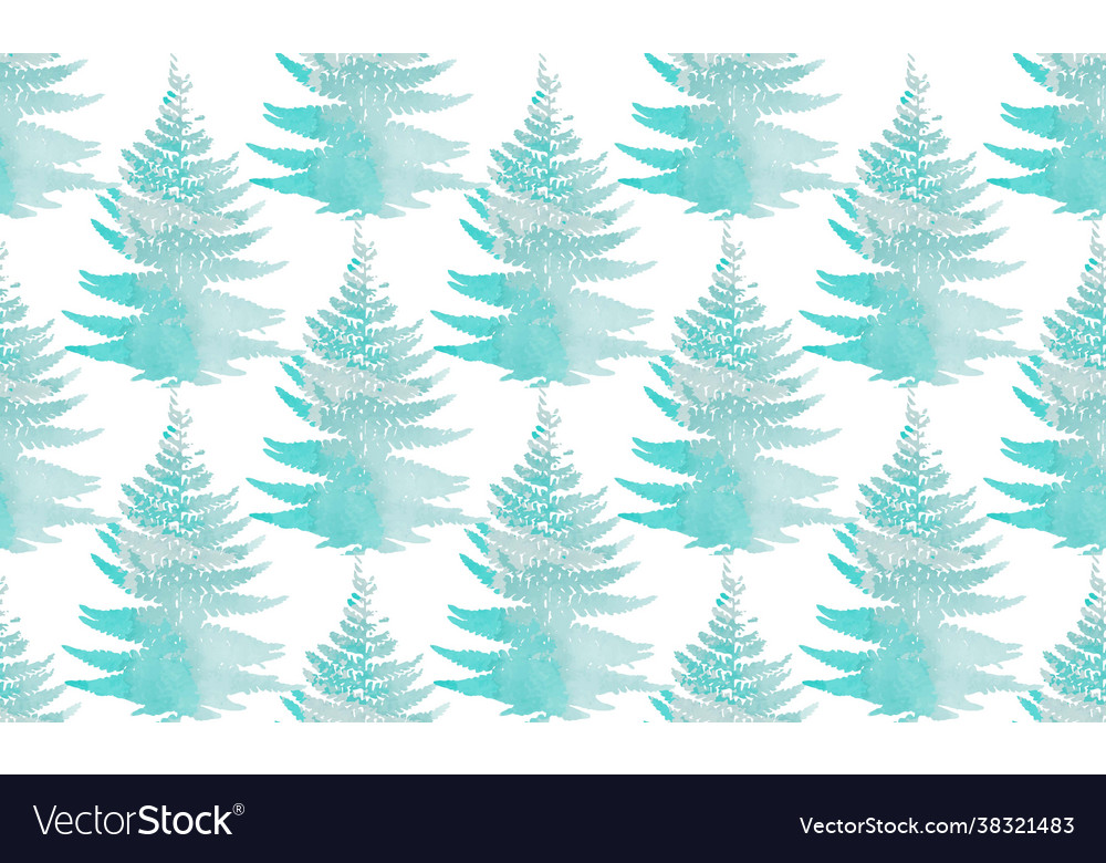 Seamless pattern watercolor ferns Royalty Free Vector Image
