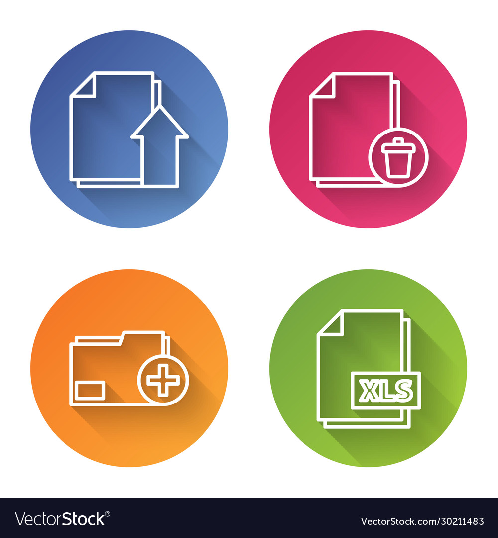 Set line upload file document delete file Vector Image Set line upload file document delete file Vector Image