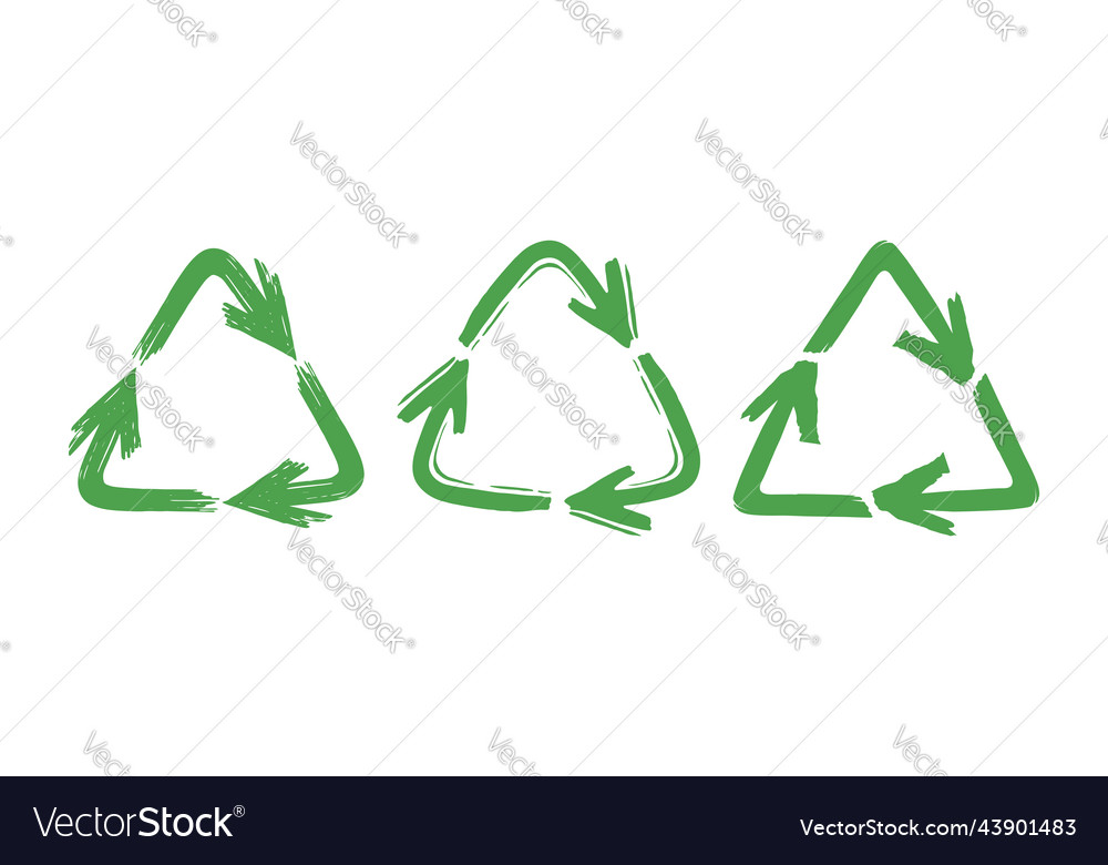 Set of hand-drawn recycle icons Royalty Free Vector Image