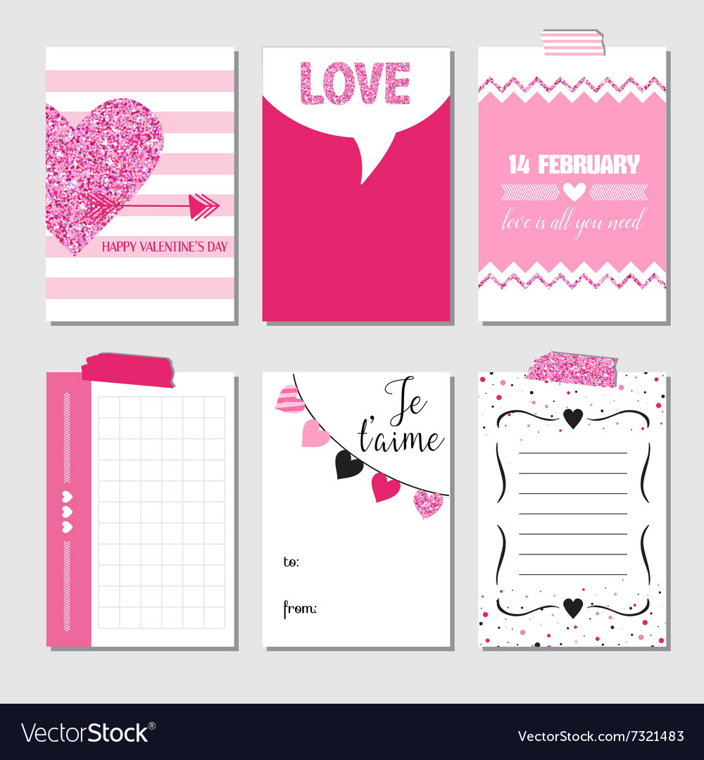 Set of love cards - valentines day invitation Vector Image