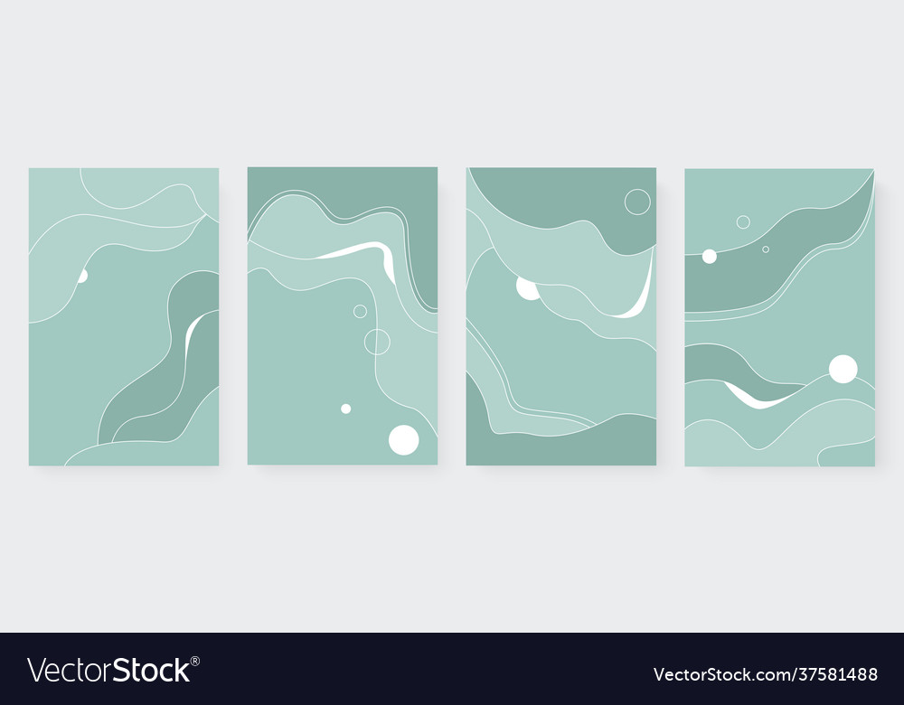 Abstract modern waves dynamic shapes set Vector Image