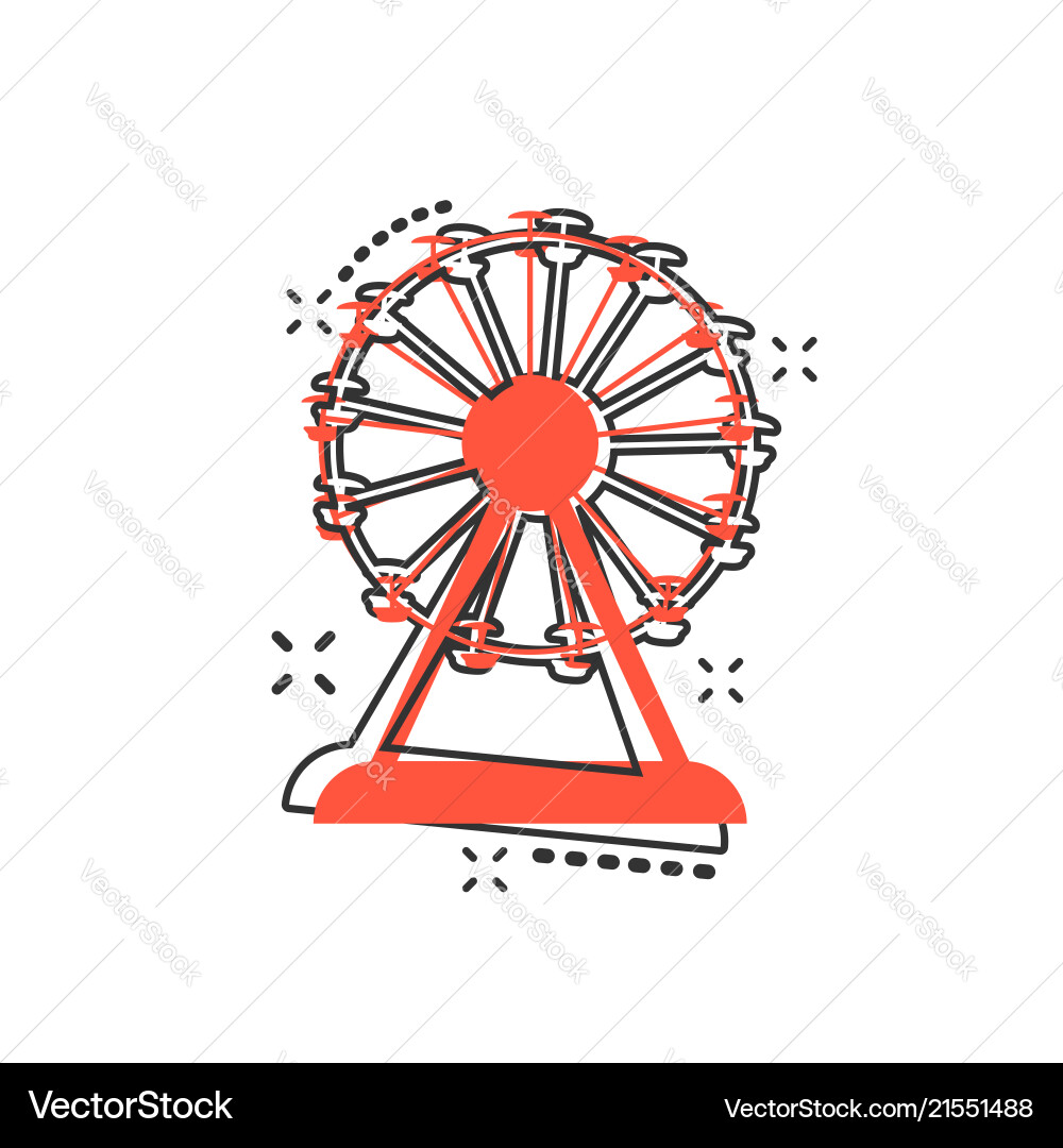 Cartoon ferris wheel icon in comic style carousel Vector Image