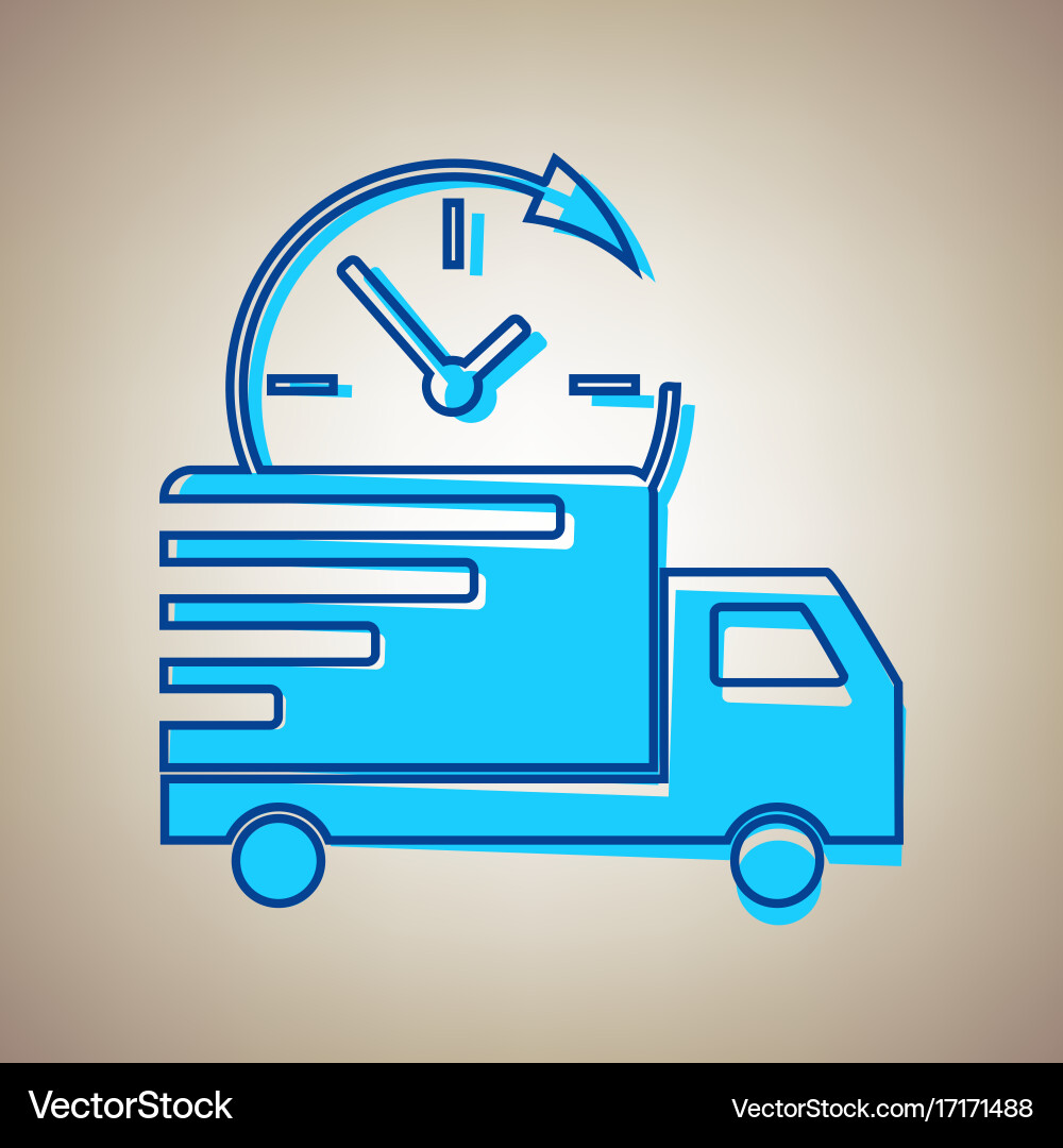 Delivery sign sky blue icon Royalty Free Vector Image