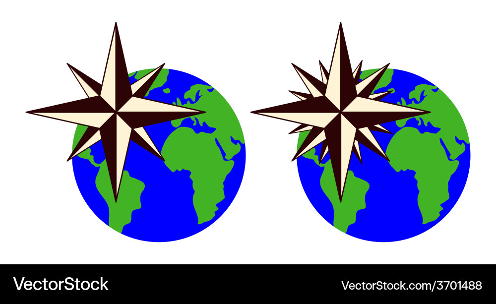 Emblem of the compass rose Royalty Free Vector Image