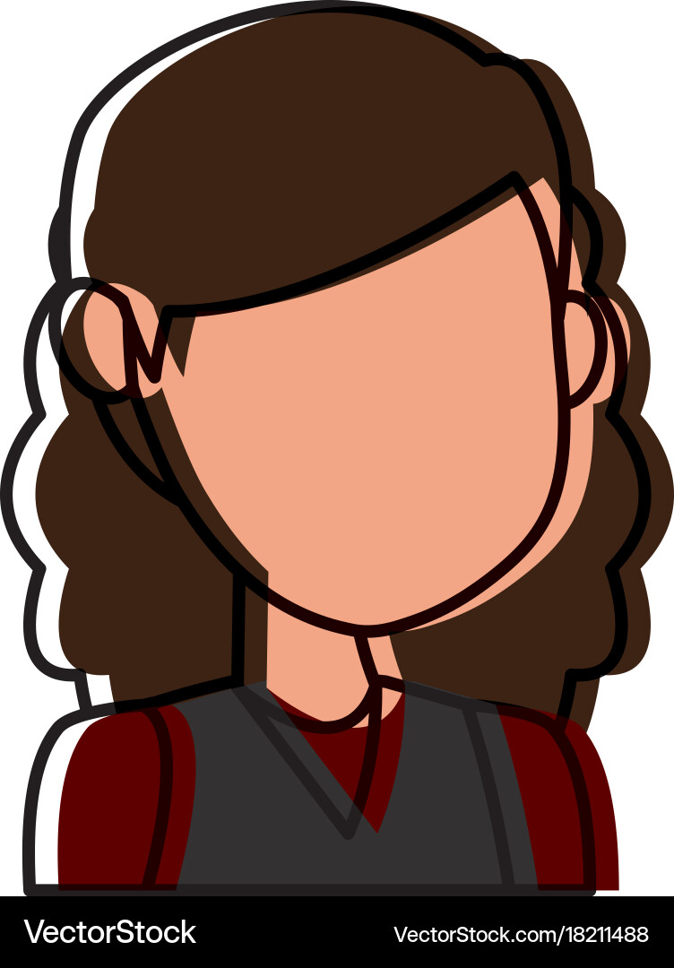 Girl faceless cartoon Royalty Free Vector Image