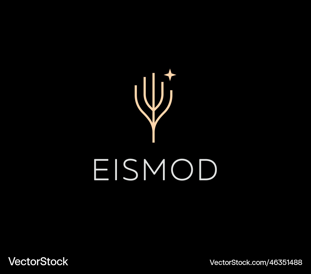 Graceful tree and star logo abstract hand palm Vector Image