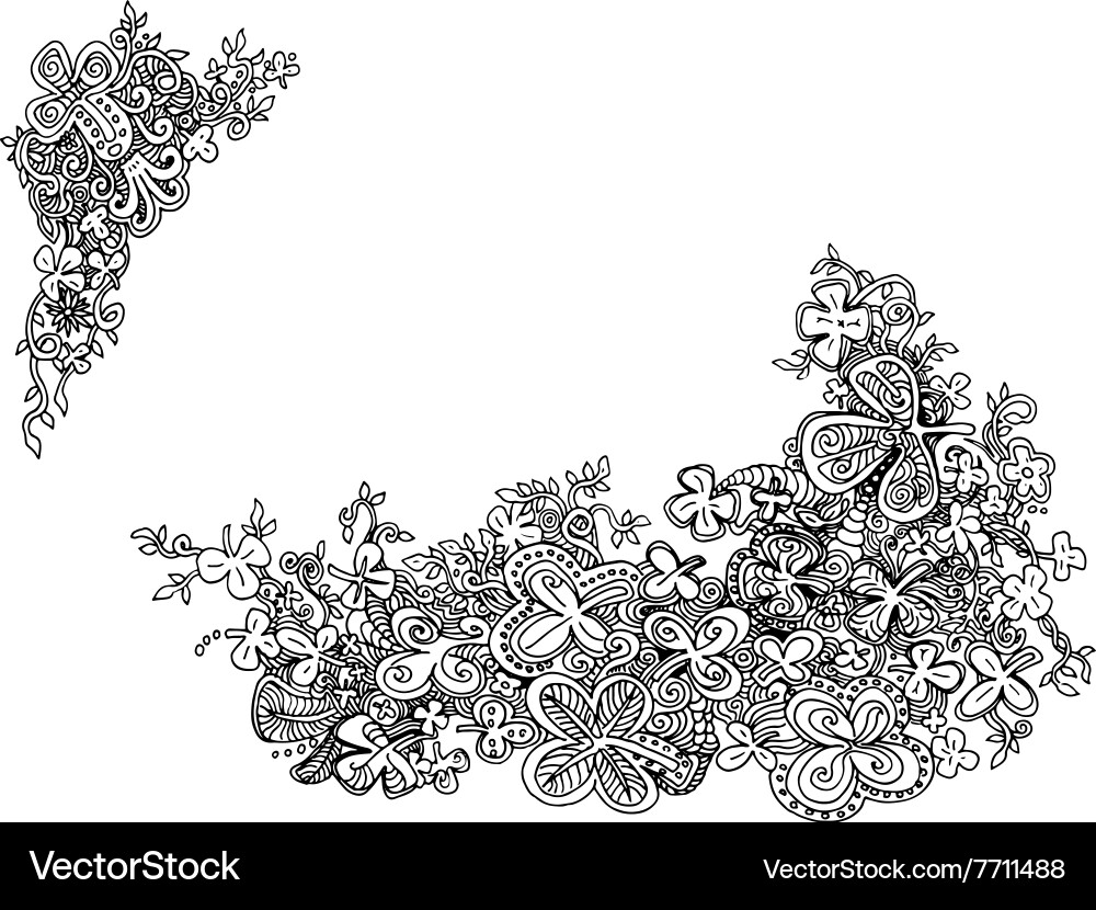 Hand drawn shamrock clover doodles Royalty Free Vector Image