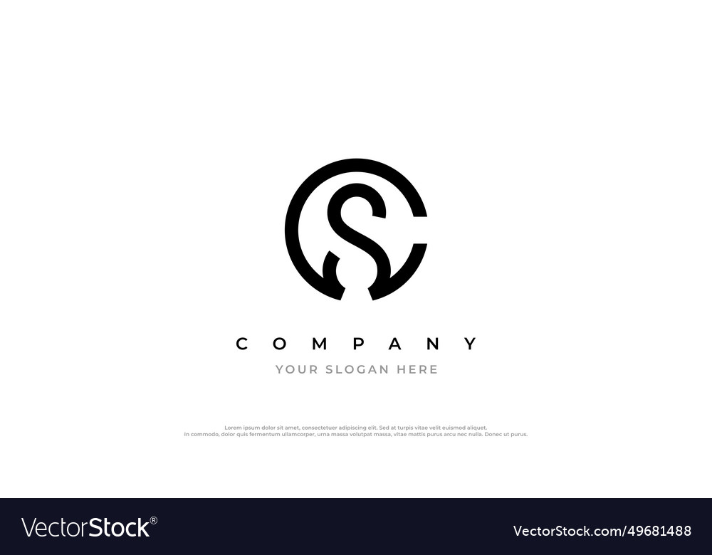 Initial letter sc logo or cs monogram logo design Vector Image