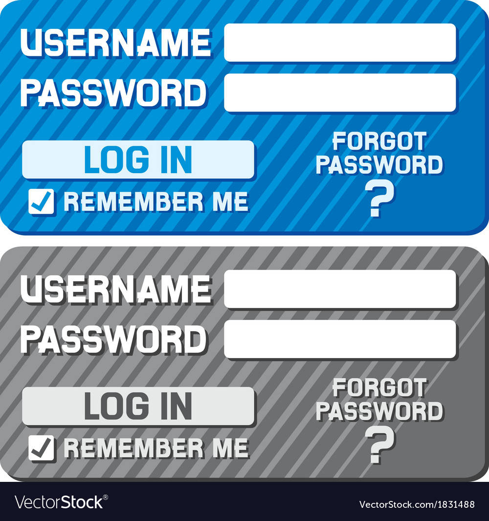 Log in form with username and password fields Vector Image