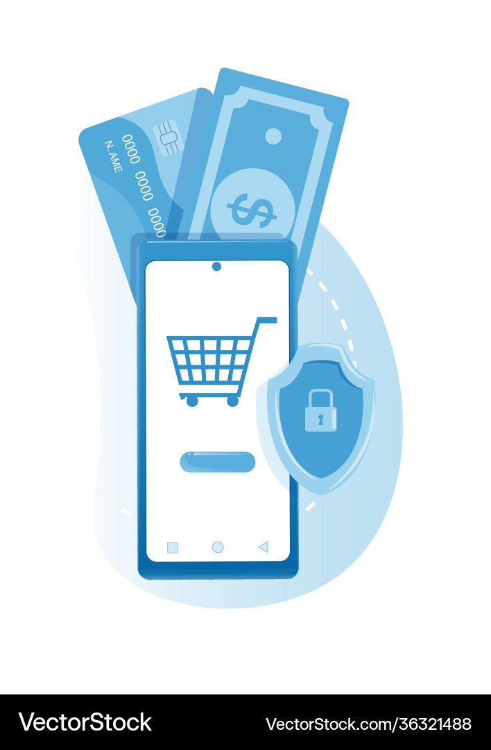 Mobile phone finance payment banking technology Vector Image