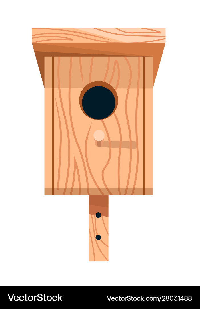 Nesting box or birdhouse isolated icon wooden Vector Image