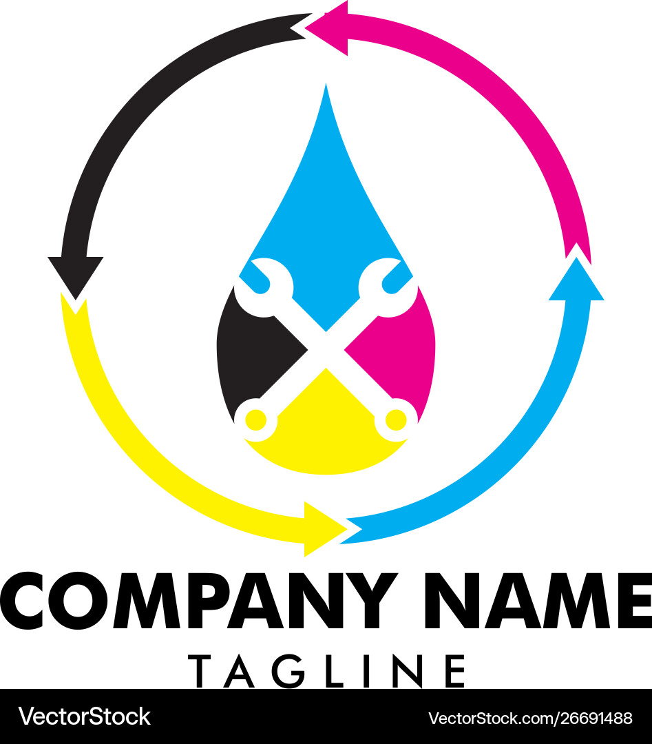 Print service digital solutions colorful logo Vector Image