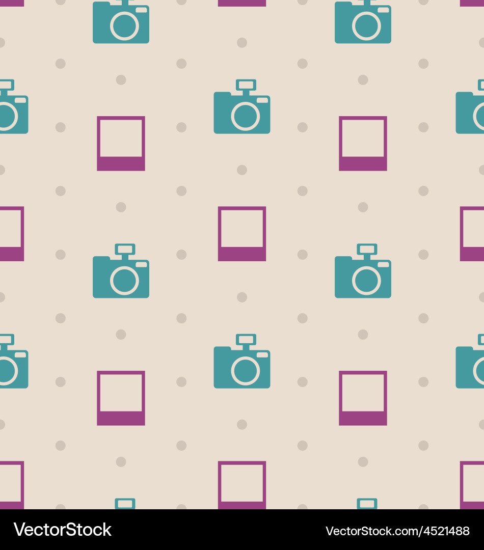 Retro seamless texture with snapshots and cameras Vector Image