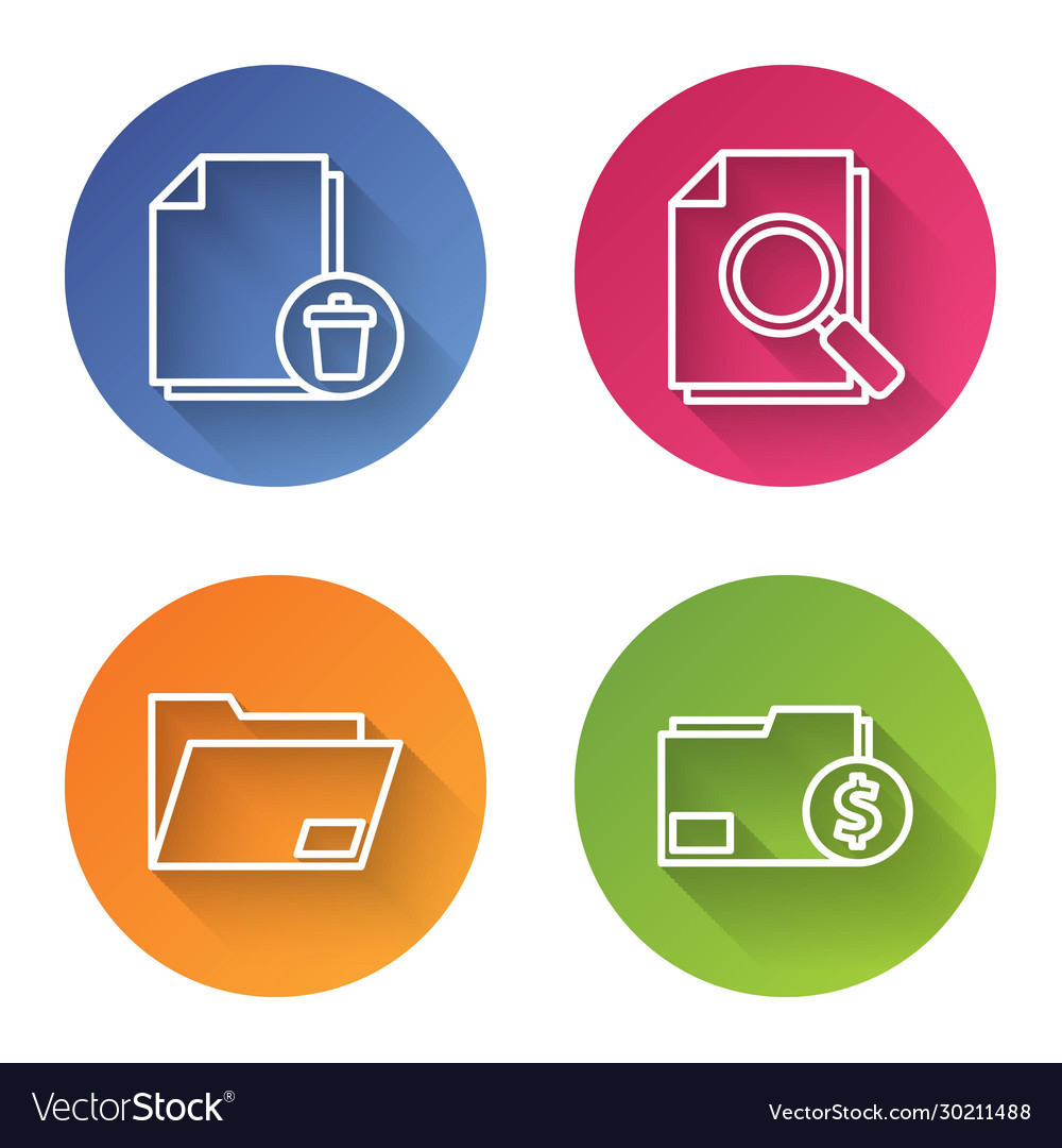 Set line delete file document document Royalty Free Vector