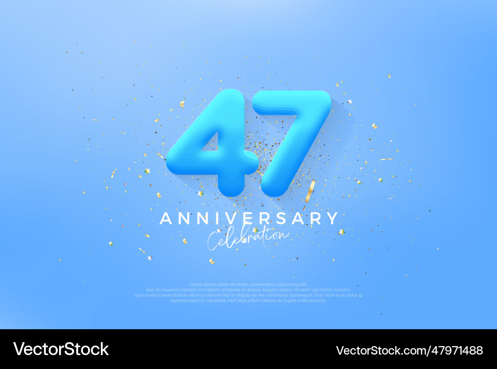 Simple and modern 47th anniversary birthday Vector Image