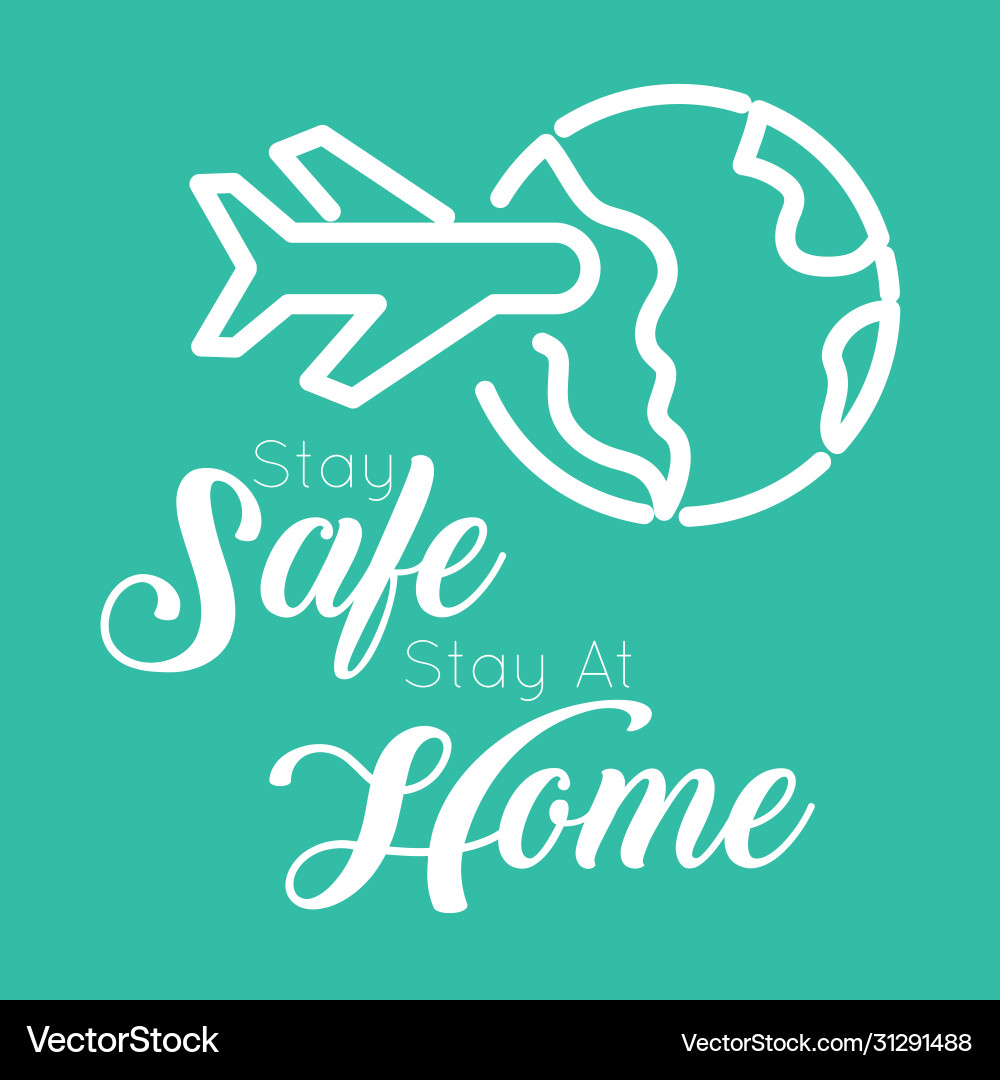 Stay at home message for covid19 Royalty Free Vector Image