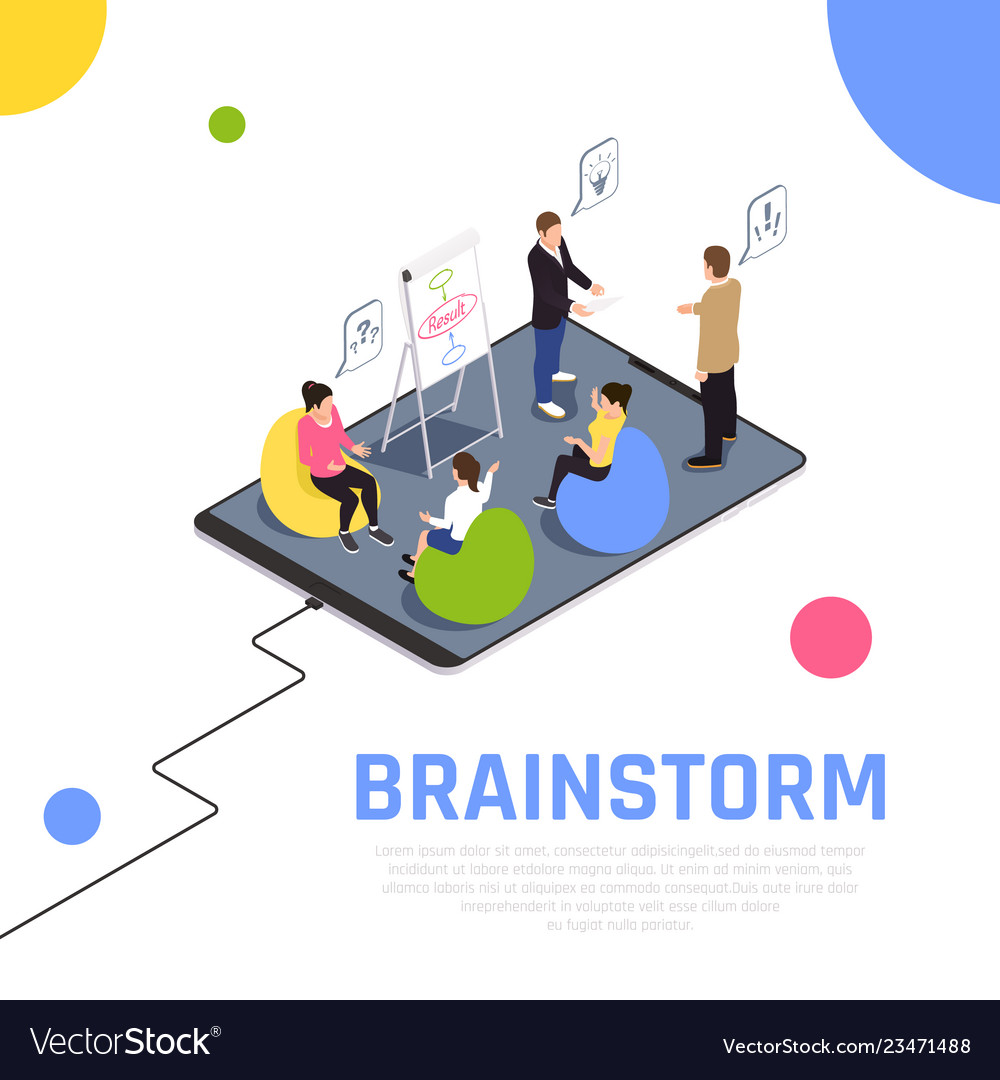 Teamwork collaboration isometric composition Vector Image