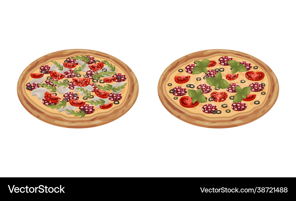 Traditional italian pizza round shape Royalty Free Vector