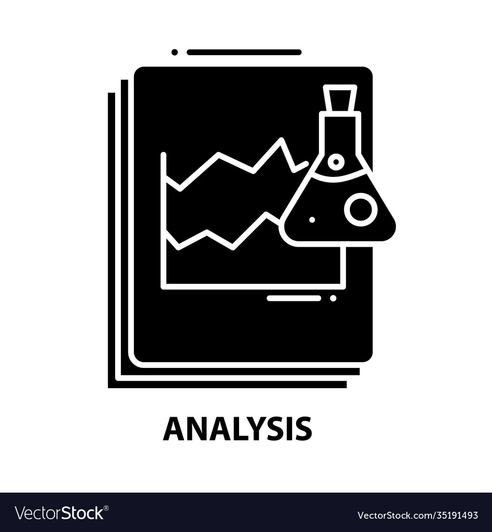 Analysis Symbol Icon Black Sign Royalty Free Vector Image