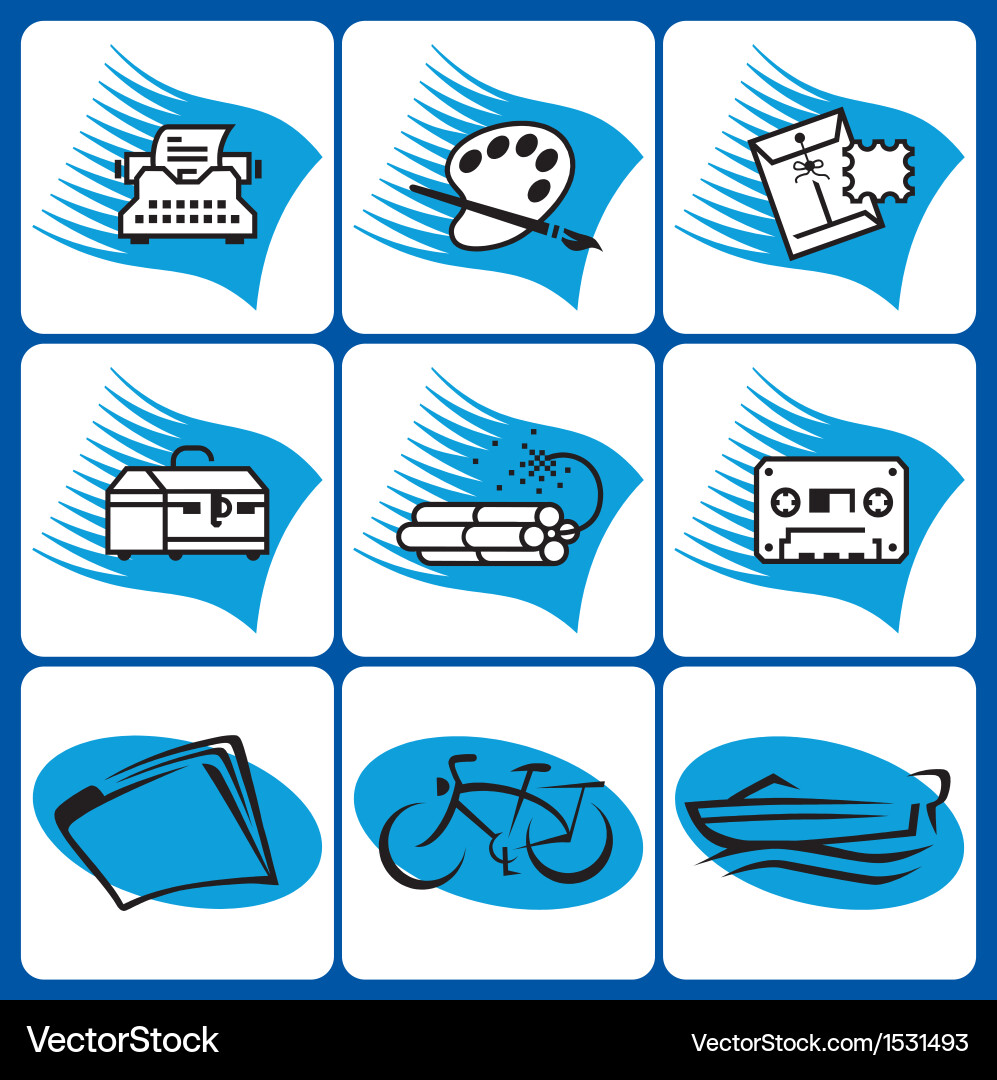 Art and leisure icons Royalty Free Vector Image