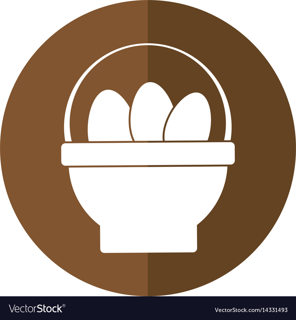 Basket with easter egg shadow Royalty Free Vector Image