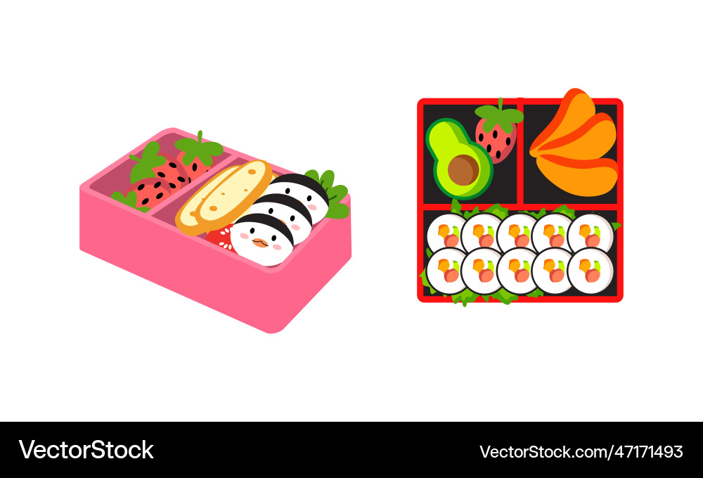 Bento box logo japanese lunch box Royalty Free Vector Image