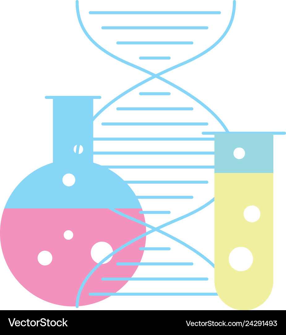Biology laboratory test tube dna molecule science Vector Image