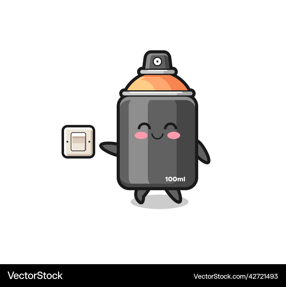 Cartoon spray paint is turning off light Vector Image
