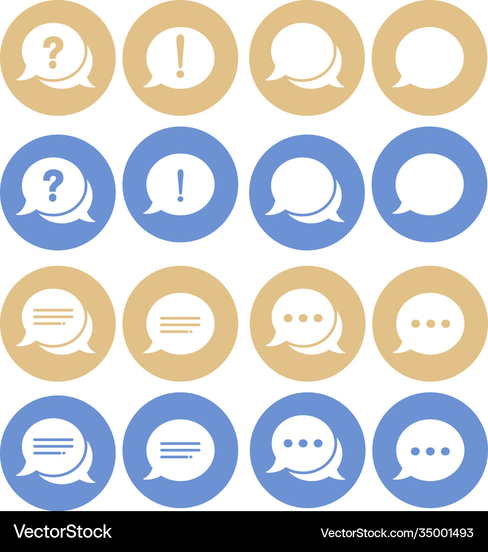Chat sign icon speech talk bubble symbols Vector Image