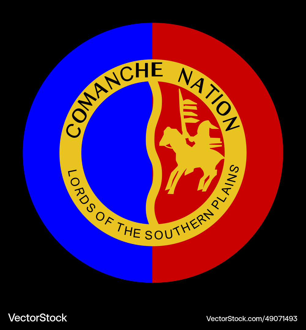 Circle badge indian flag comanche nation tribe Vector Image