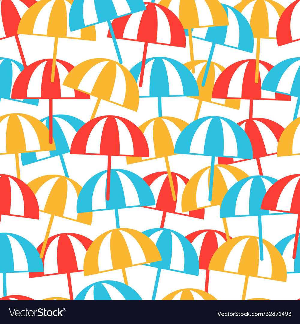 Colorful beach umbrellas seamless pattern summer Vector Image