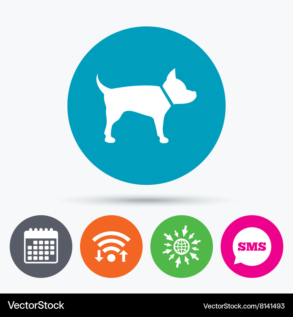 Dog sign icon pets symbol Royalty Free Vector Image