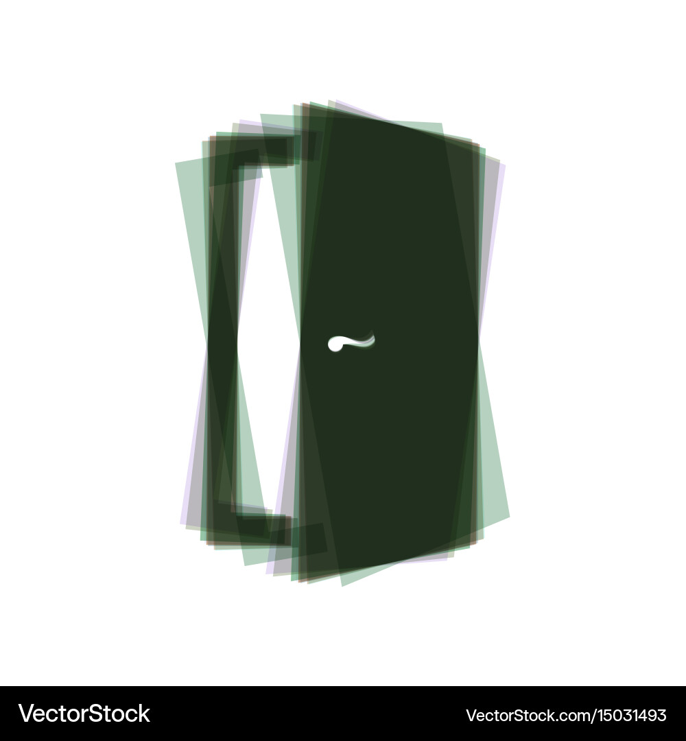 Door sign colorful icon Royalty Free Vector Image