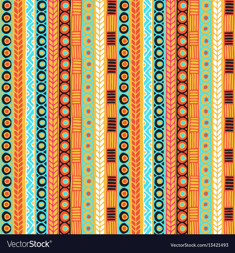 Ethnicity Seamless Pattern Boho Style Ethnic Vector Image 