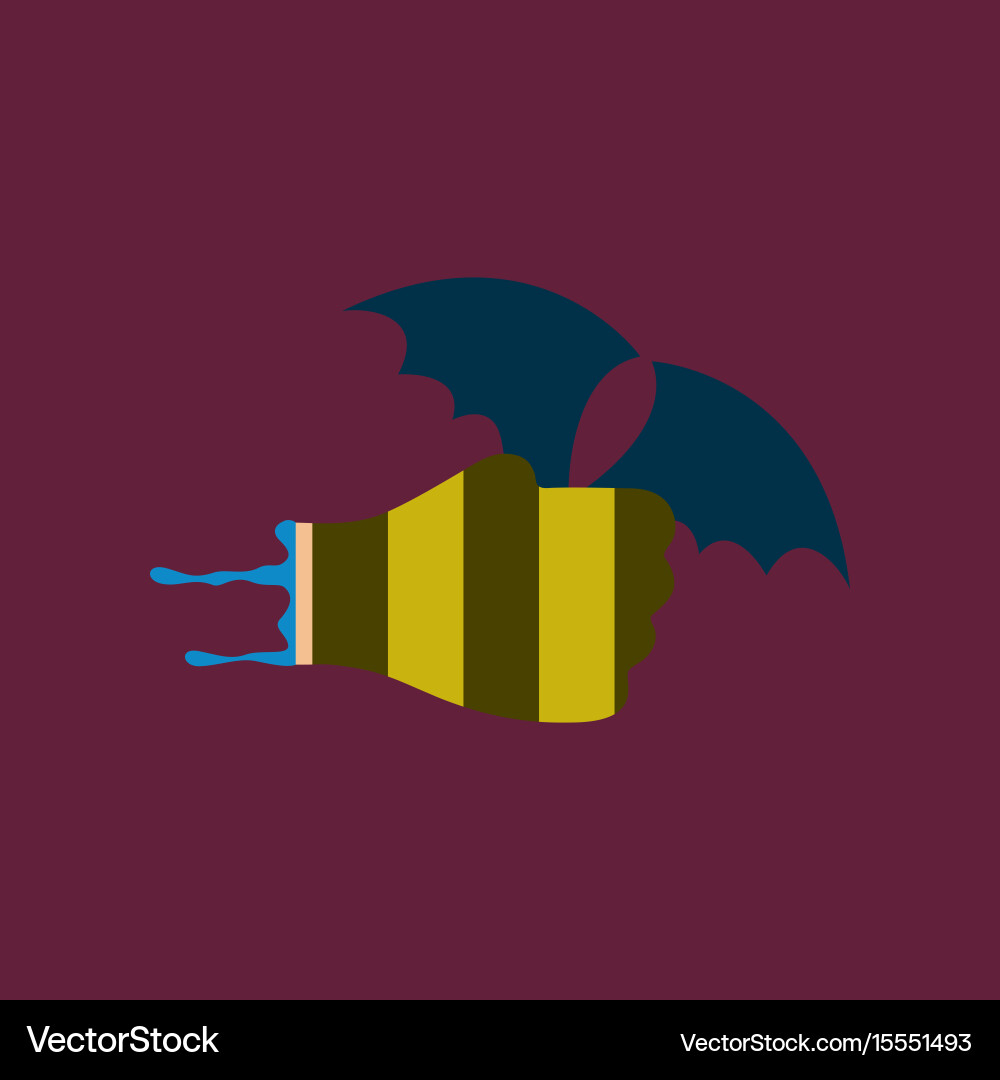 Flat icon on background of hand bat Royalty Free Vector