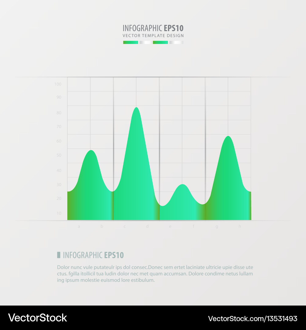 Graph and infographic design green color Vector Image