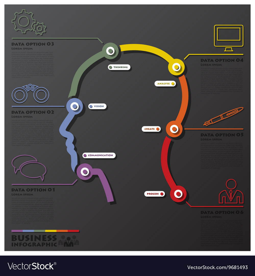 Human head learning process system connection Vector Image