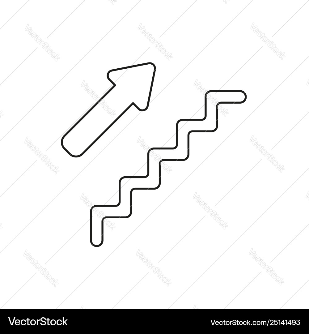 Icon concept stairs with arrow pointing up Vector Image