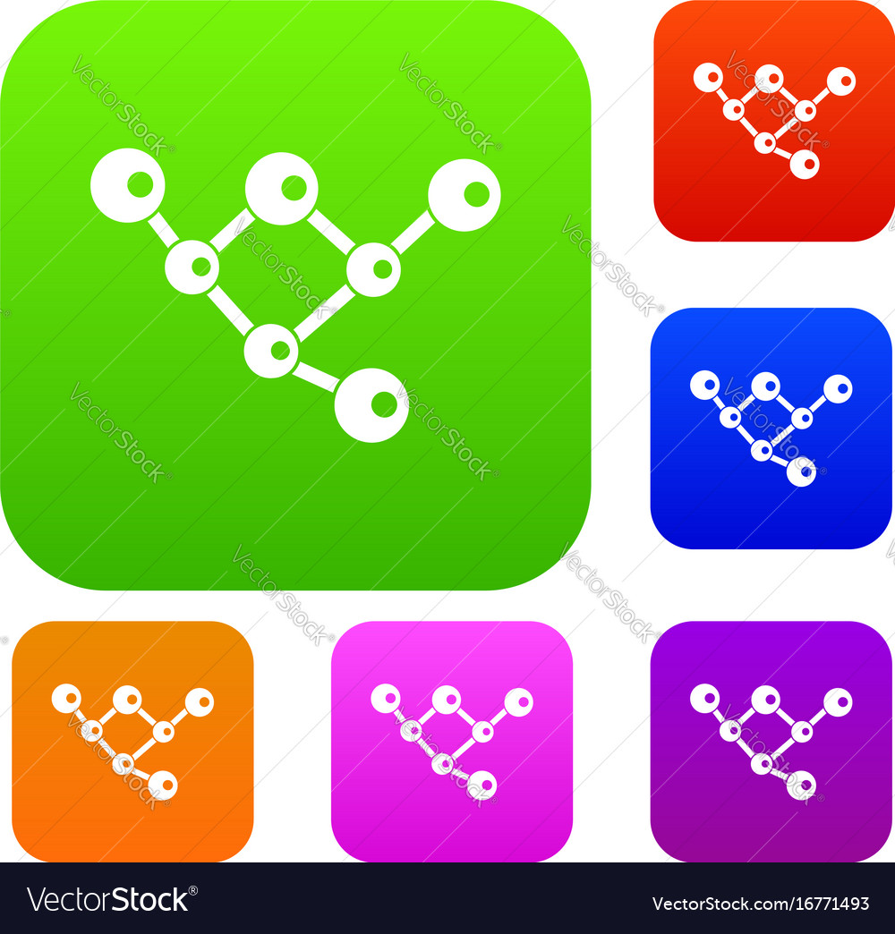 Molecule structure set collection Royalty Free Vector Image