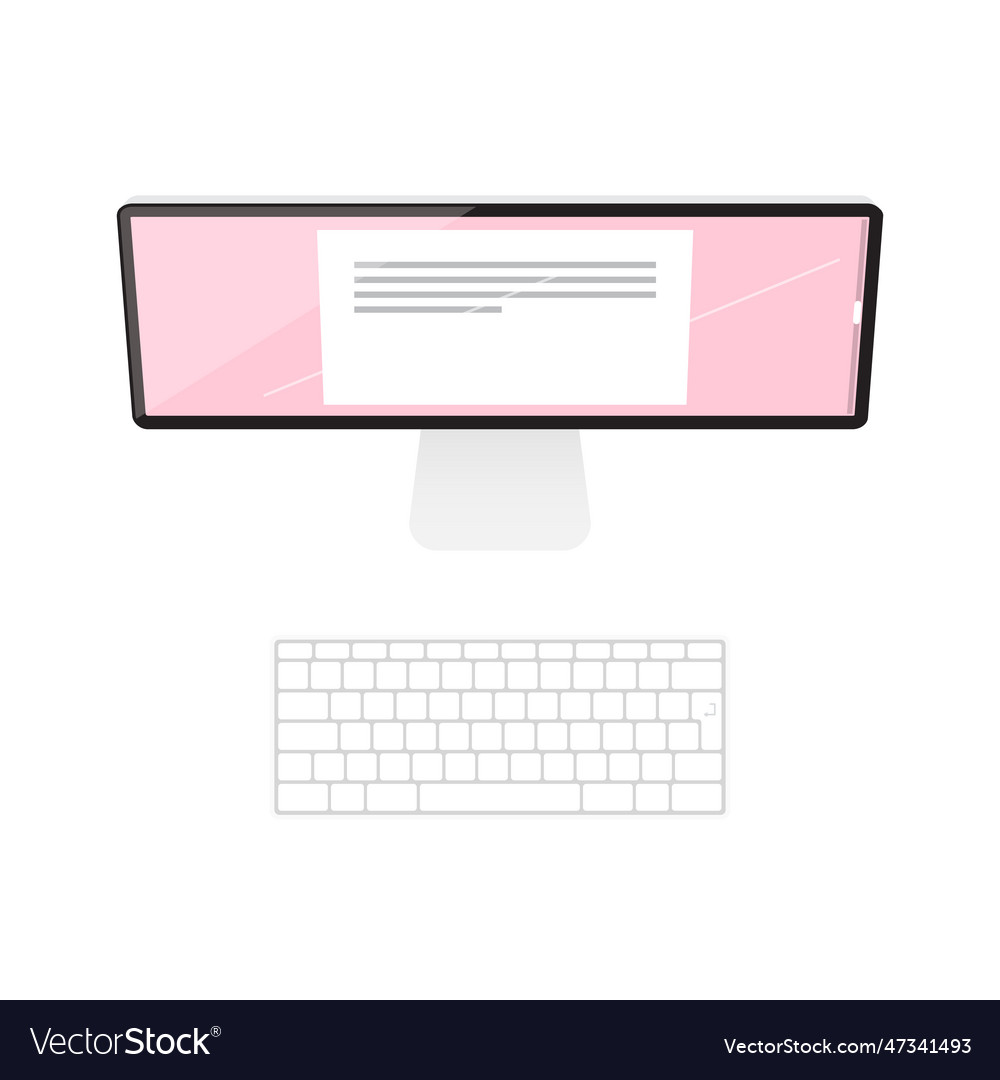 Personal desktop computer - monitor with keyboard Vector Image
