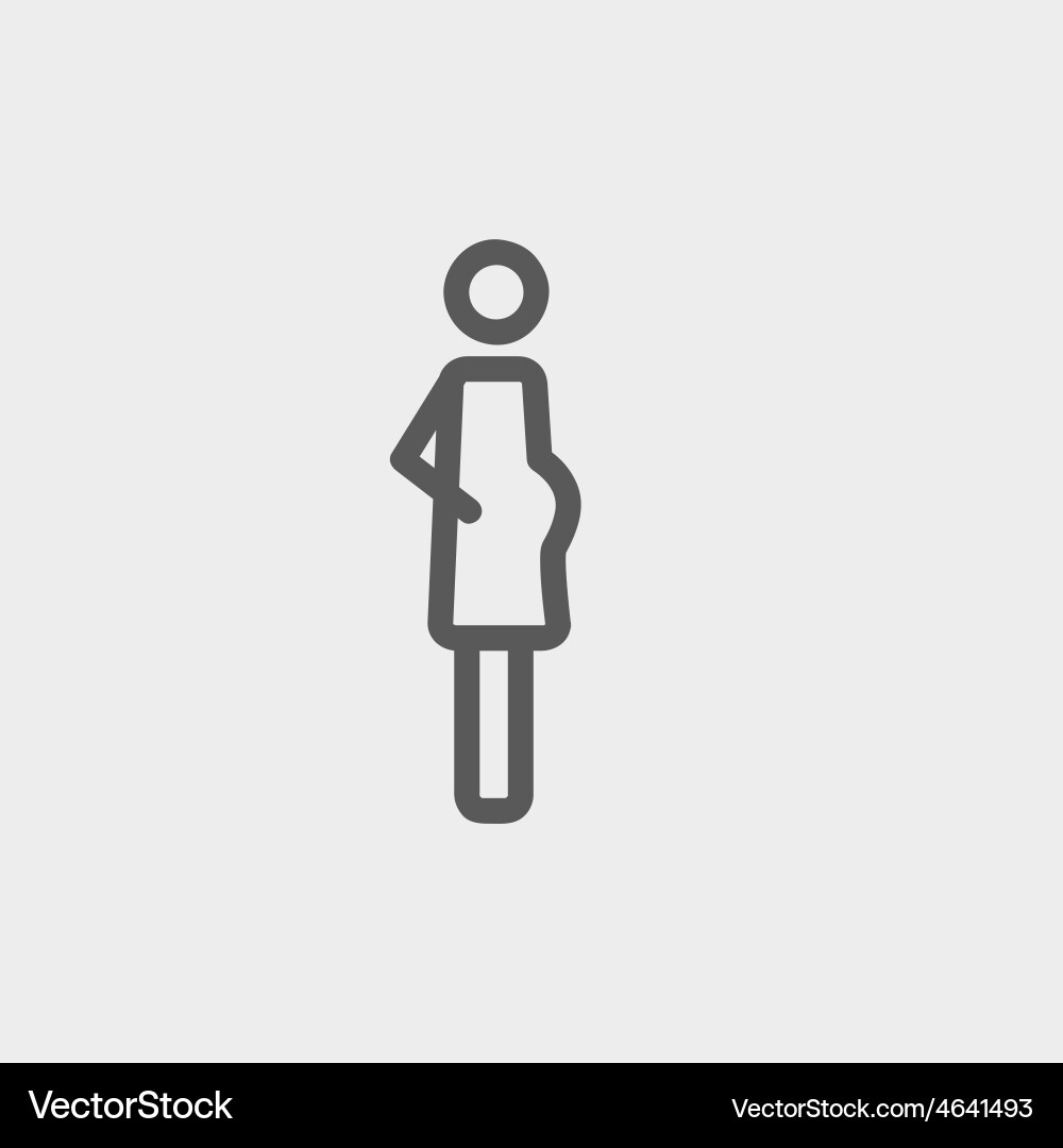Pregnant woman thin line icon Royalty Free Vector Image