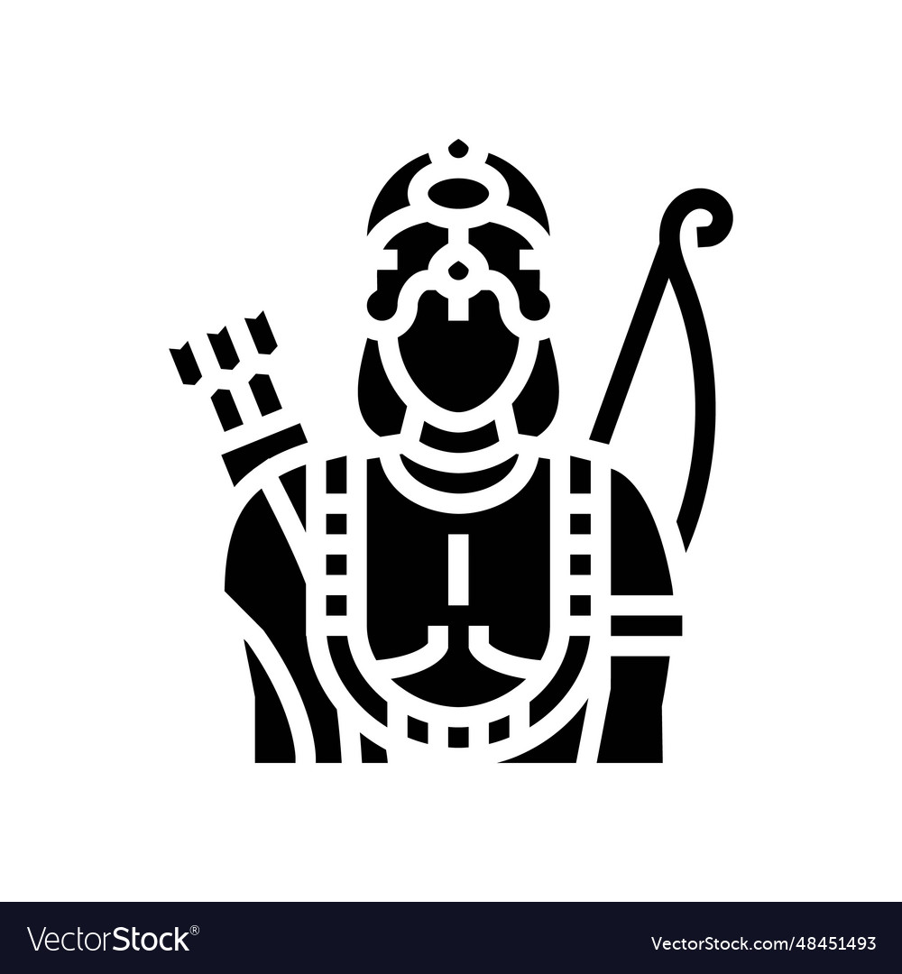 Ram god indian glyph icon Royalty Free Vector Image Ram god indian glyph icon Royalty Free Vector Image