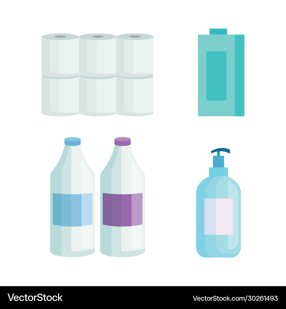 Set cleaning products icons Royalty Free Vector Image