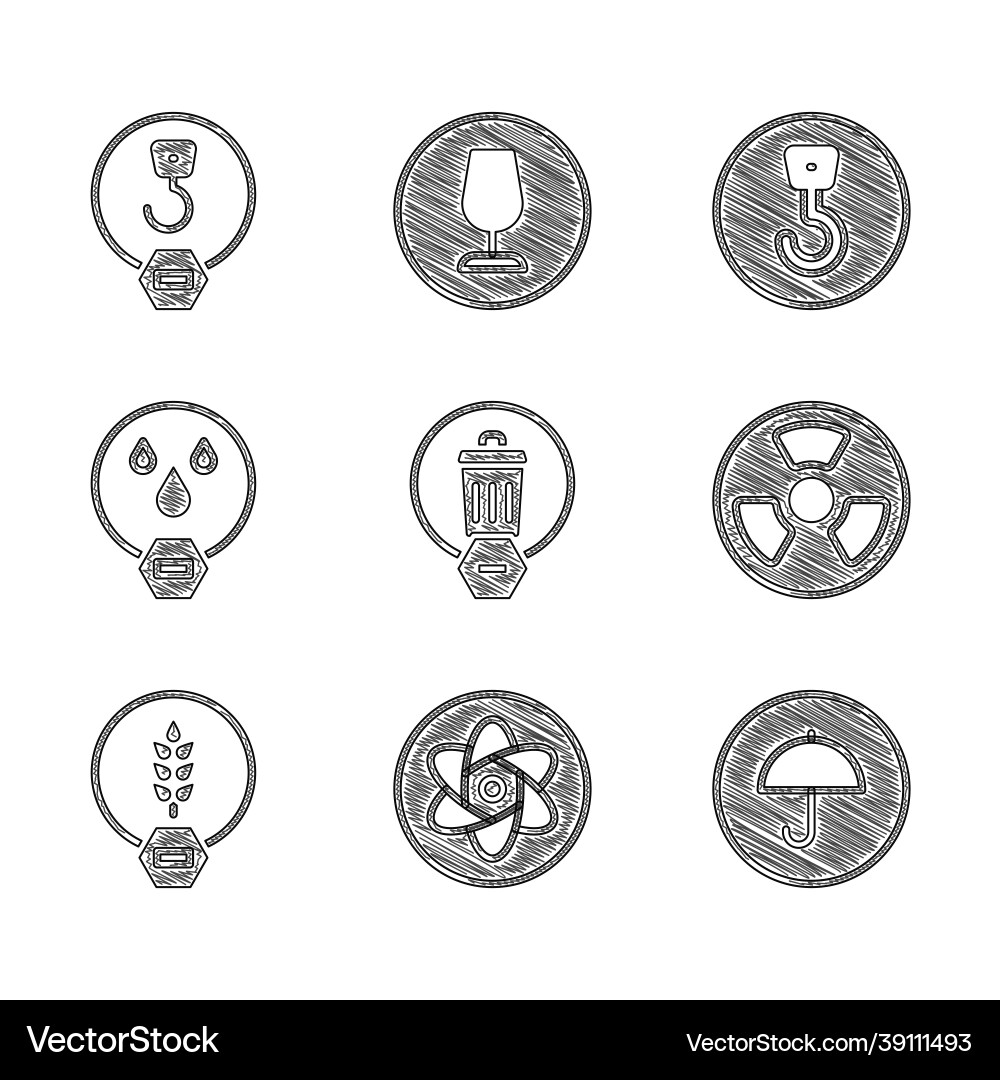 Set trash can test tube and flask delivery Vector Image