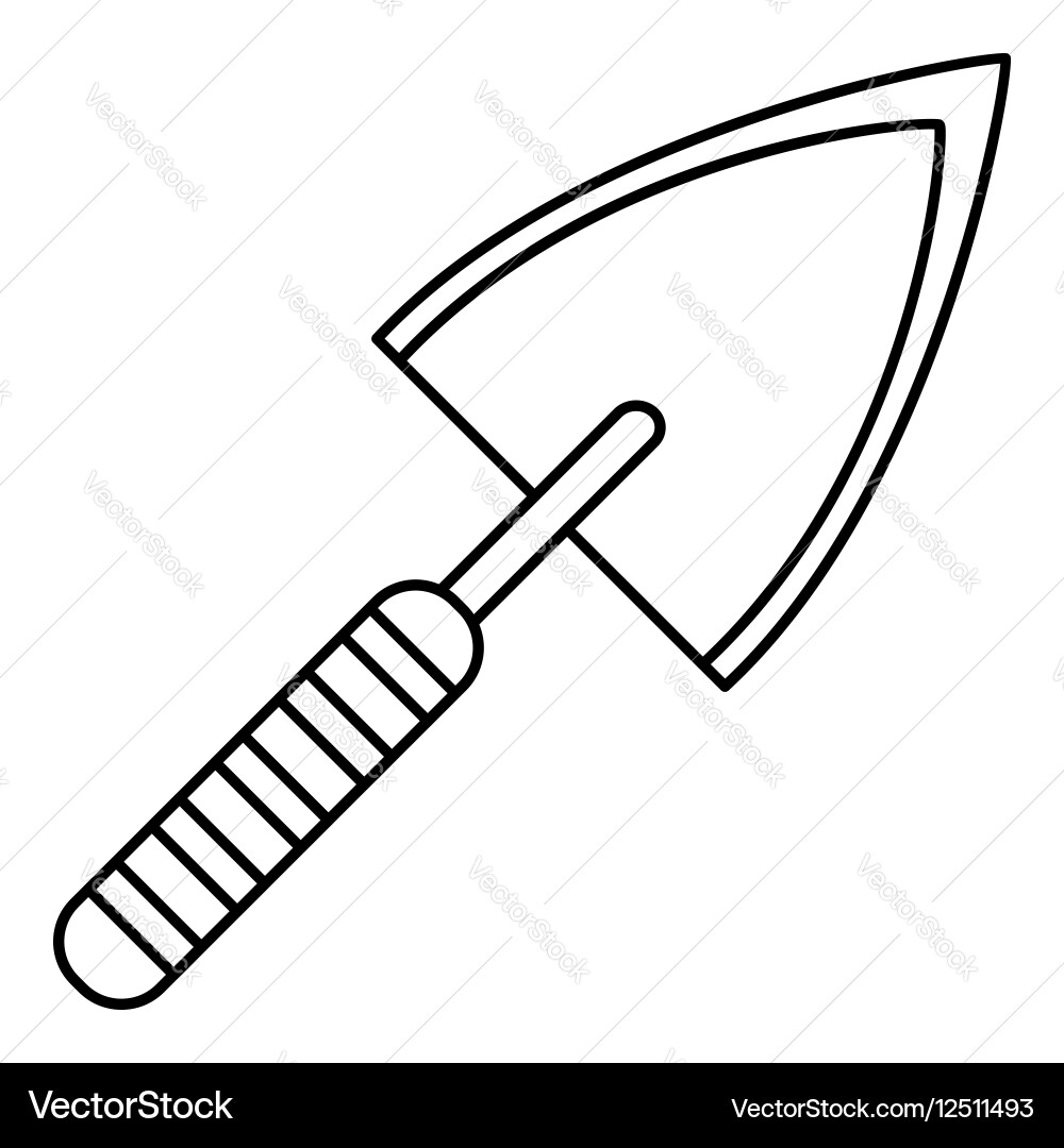 Small shovel icon outline style Royalty Free Vector Image
