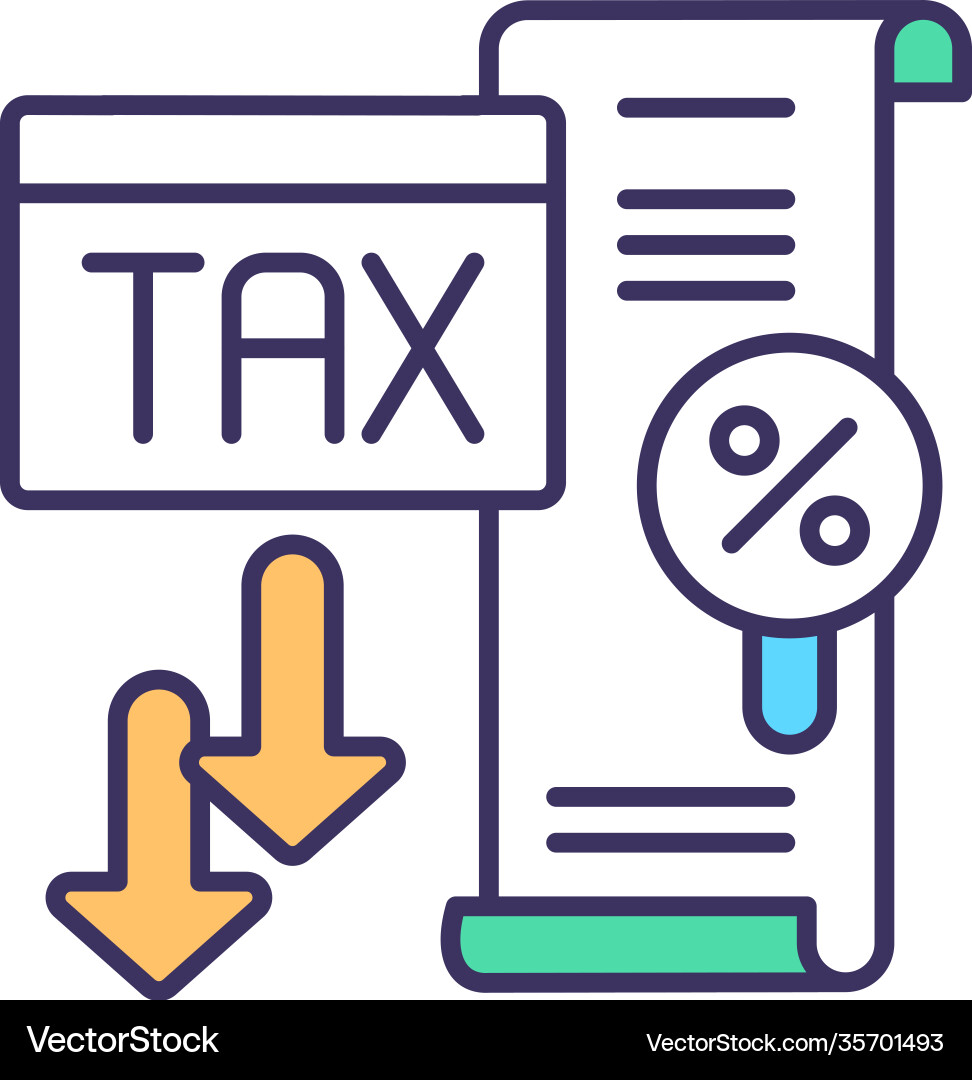 Tax minimization rgb color icon Royalty Free Vector Image
